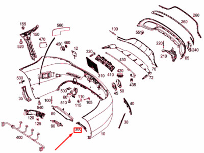 NEW MERCEDES-BENZ C COUPE C205 REAR BUMPER LEFT COVER A2058804124 | eBay