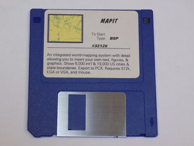 Map It Mapit World Maps Software Vintage Old 3.5 Disk Windows PC ...