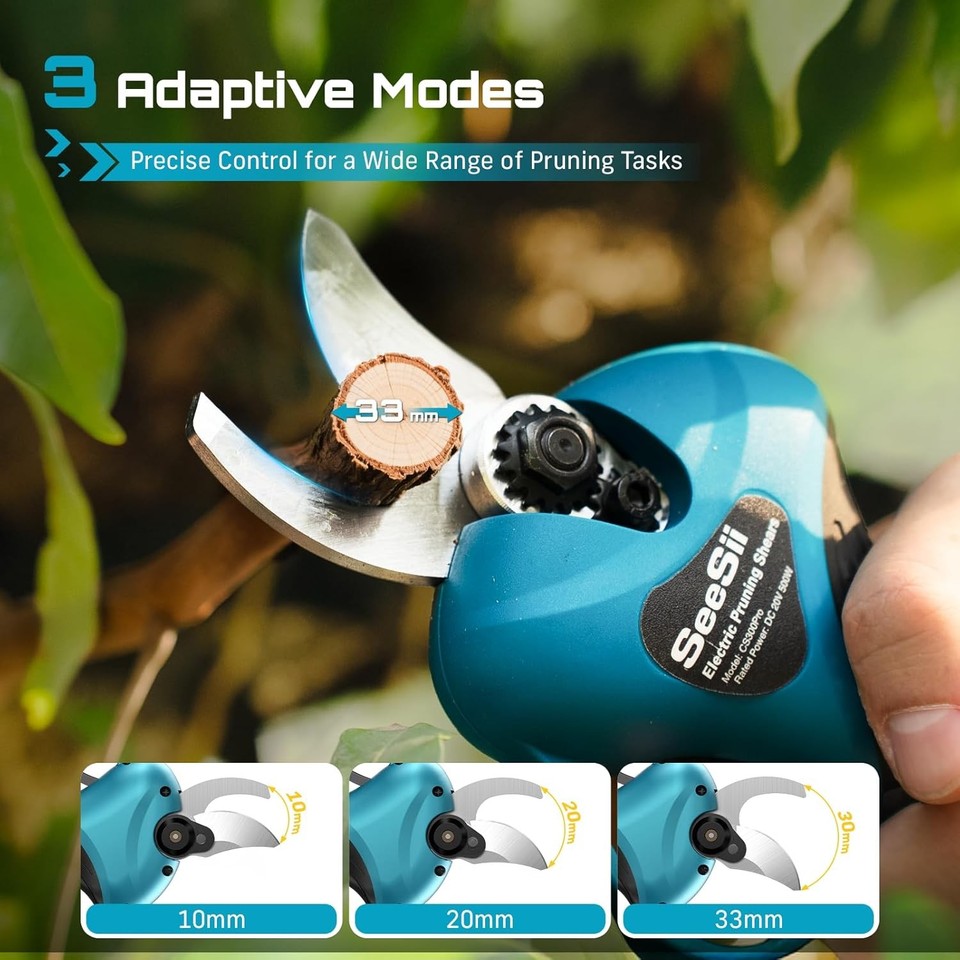 SEESII Cordless Mini Chainsaw Pruning Shears Combo kit 6" Electric Saw ...