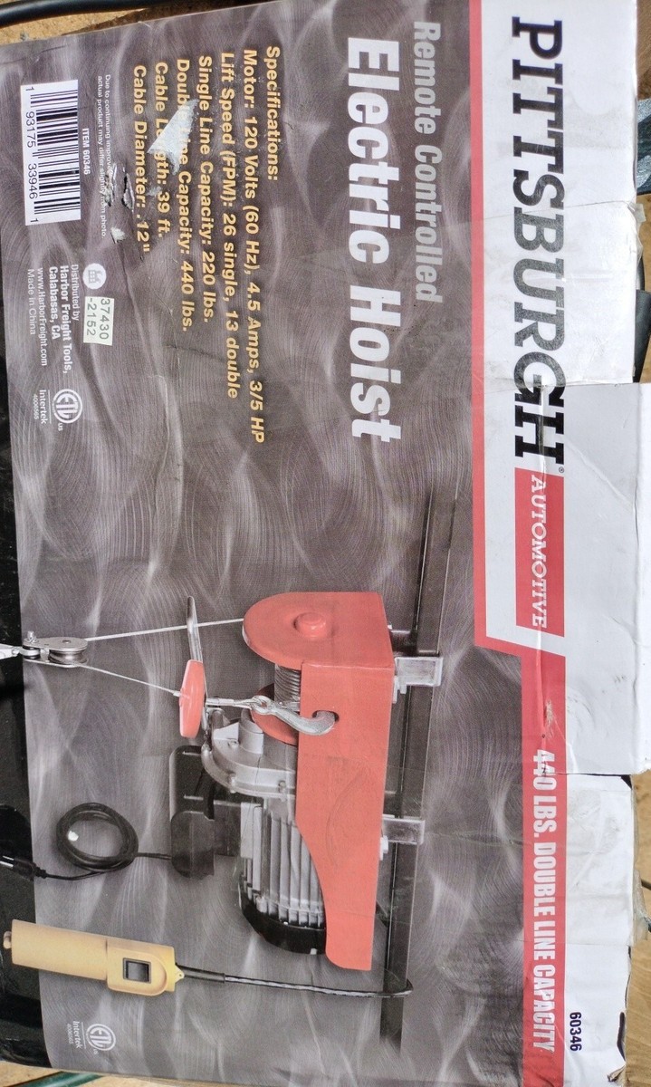 Harbor Freight Electric Hoist With Remote Control