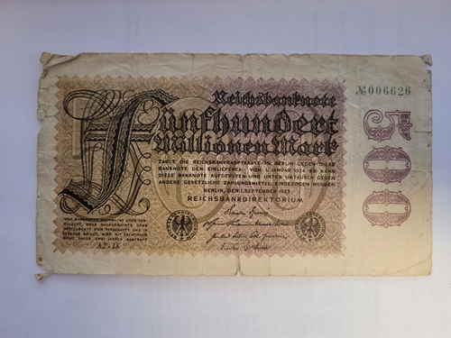 1923 Germany 500 000 000 Mark Reichsbanknote Bank Note | eBay