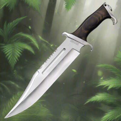 UNITED CUTLERY Rambo Hibben III Bowie Knife & Leather Sheath Replica ...