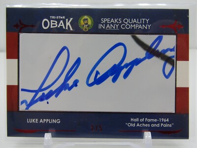 LUKE APPLING 2011 TRI STAR OBAK CUT SIGNATURES RED AUTOGRAPH AUTO #2/5 ...
