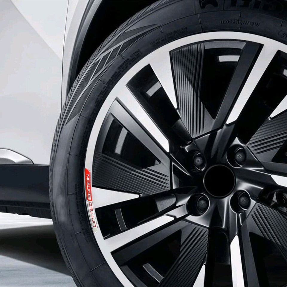 4pcs Red Limited Edition Logo Car Wheel Hub Stickers Emblem Badge ...