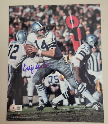 Craig Morton Signed Dallas Cowboys 8x10 Photo Beckett Autograph ...