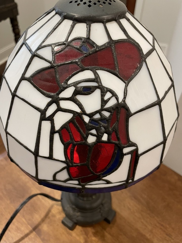 Vintage Colonel Rebel Stained Glass Lamp - Ole Miss - Lamp Works With ...
