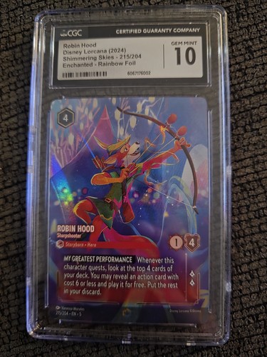 2024 DISNEY LORCANA EN 5 ROBIN HOOD SHARPSHOOTER ENCHANTED CGC 10! | eBay