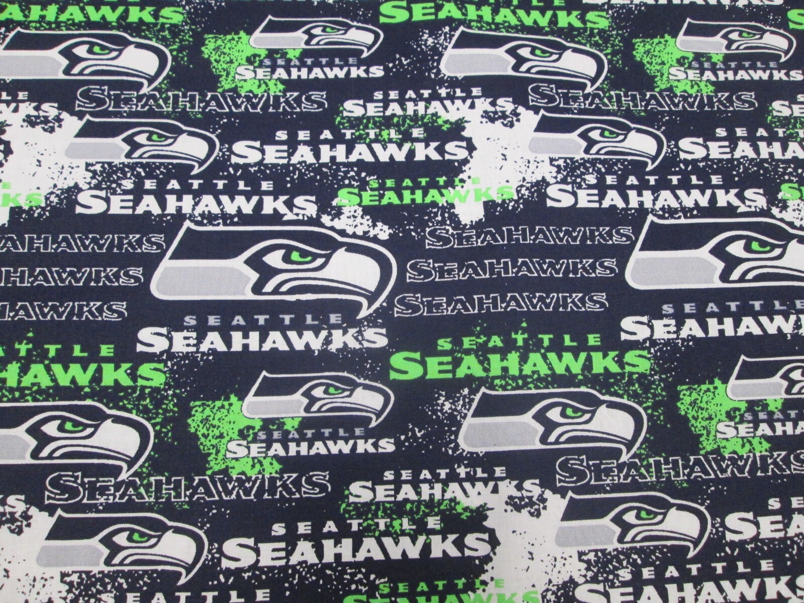 SEATTLE SEAHAWKS - BRAND NEW COLORS 44" WIDE 1 YARD PIECE - 100% COTTON ...
