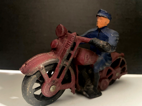 Cast Iron Motorcycle Police Cop PATROL Harley Davidson Toy | eBay