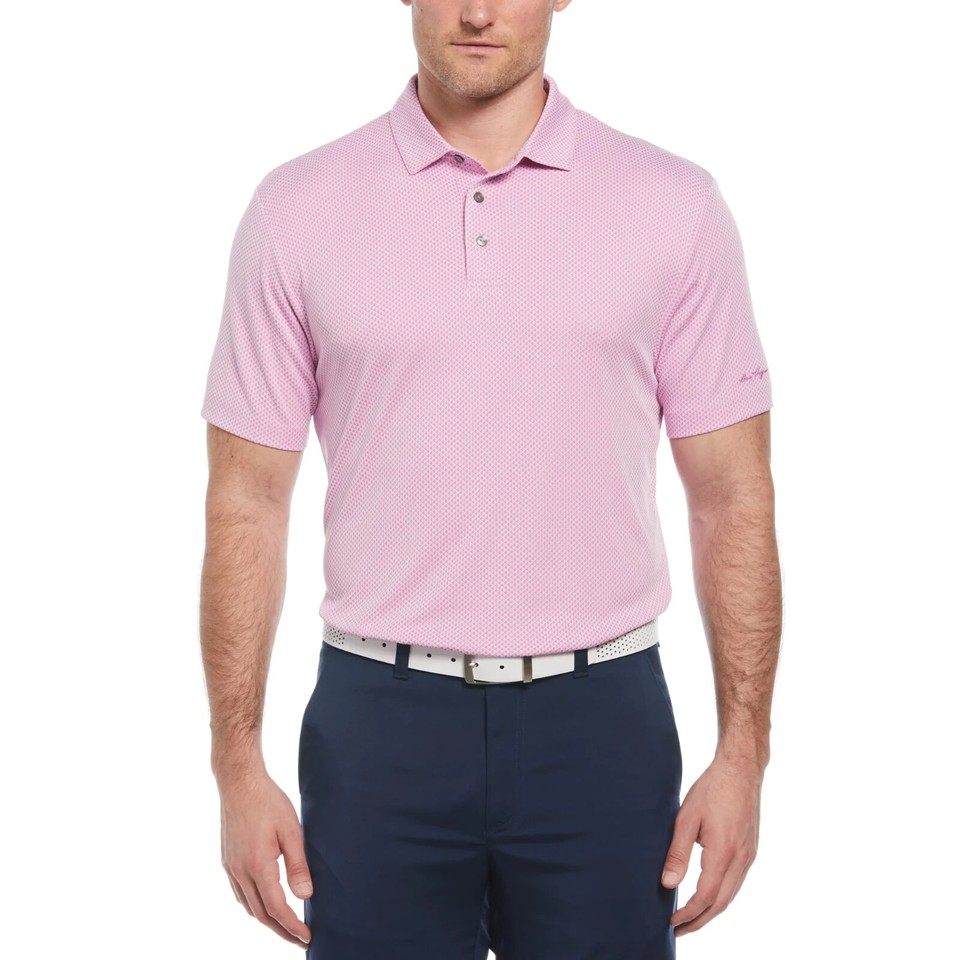 Ben Hogan Men’s Performance Golf Polo Shirt Rosebud Geometric Print ...