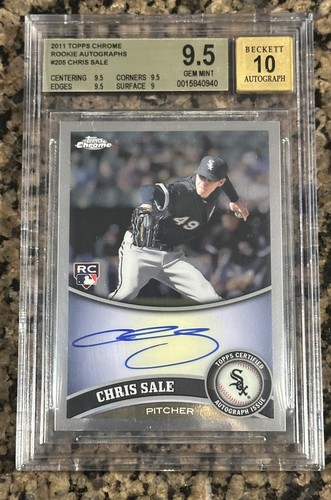 2011 Topps Chrome Chris Sale BGS 9.5/10 GEM AUTOGRAPH AUTO RC Brave CY ...
