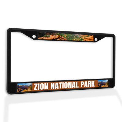 Metal License Plate Frame Vinyl Insert Zion National Park | eBay