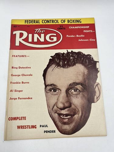 The Ring Boxing Magazine July 1961 Paul Pender & George Chuvalo, No ...