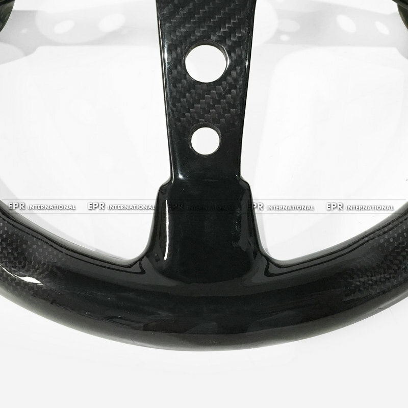 For UNIVERSAL Racing S Type Carbon Fiber Glossy Flat Steering wheel ...