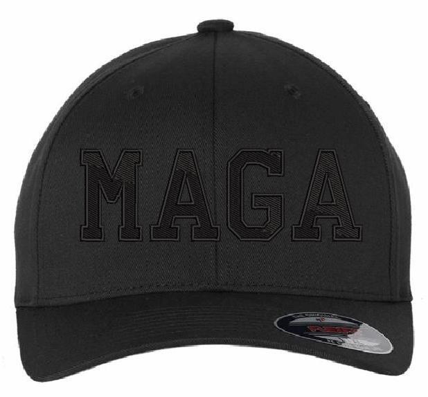 Make America Great Again Flex Fit Black Hat - BLACKOUT MAGA WITH ...