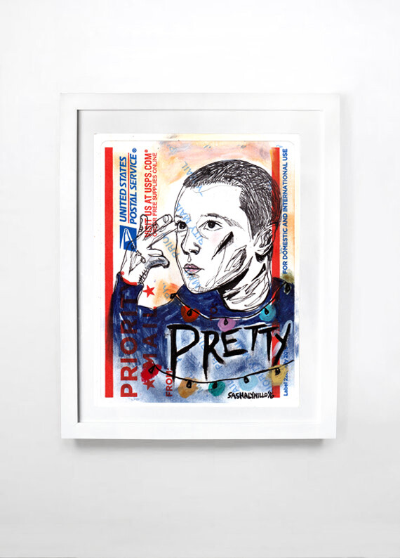 Eleven Stranger Things Pretty Street Art Graffiti Sticker Drawing Usps ...