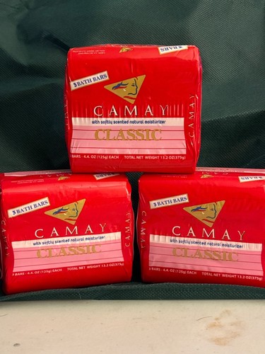 Camay Bar Soap Classic Softly Scented Natural Moisturizer 4.4 Oz Ea 3 ...