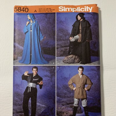 NEW Simplicity Pattern 5840 Halloween Costume Cosplay Theater XS-XL ...