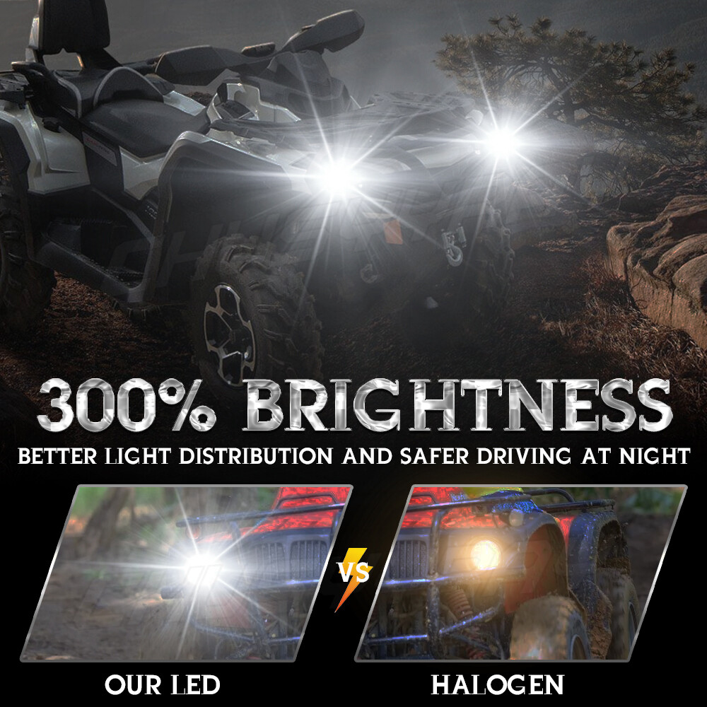 2 Ultra Bright LED headlight bulbs for Can-Am HS1 H4 12v 35/35w p ...