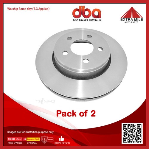 DBA Front Vented Disc Rotor Pair For Dodge Nitor, Cherokee KA-302mm ...