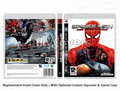 Spider Man Web of Shadows PS3 Replacement Box Art Case Insert Cover ...