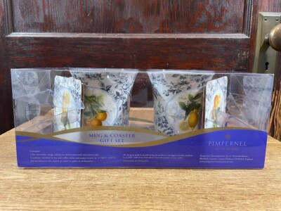 Pimpernel Mug and Coaster Gift Set Lemons Oranges Citrus Fruit Design ...