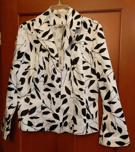 Ravel Brand BOUTIQUE Jacket White Black Leaf/Floral Large NWT Retail ...