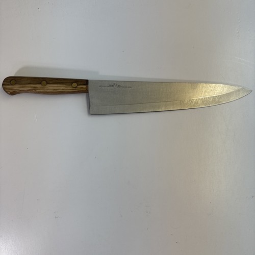 Old Homestead Chef Knife Wood Handle 10” Blade Vintage Lifetime Cutlery ...