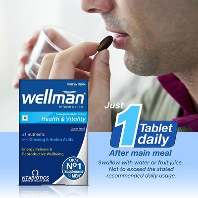 Wellman Multivitamin Health & Vitality (30 Tabs) Boost Immunity, Energy ...