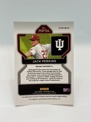 2022 Panini Prizm Draft Picks - Jack Perkins #PDP154 Silver Prizm ...