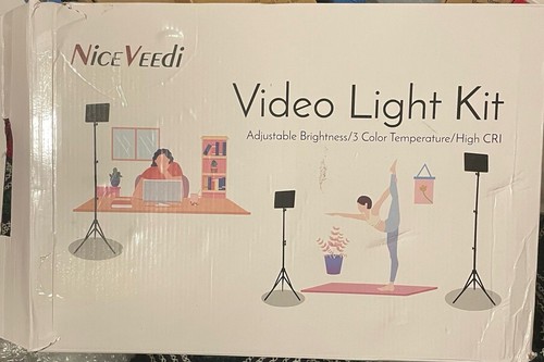 Nice Veedi Video Light Kit Adjustable Brightness 3 Colour Temperature ...