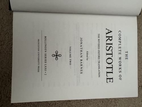 The Complete Works of Aristotle: The Revised Oxford Translation - Two ...