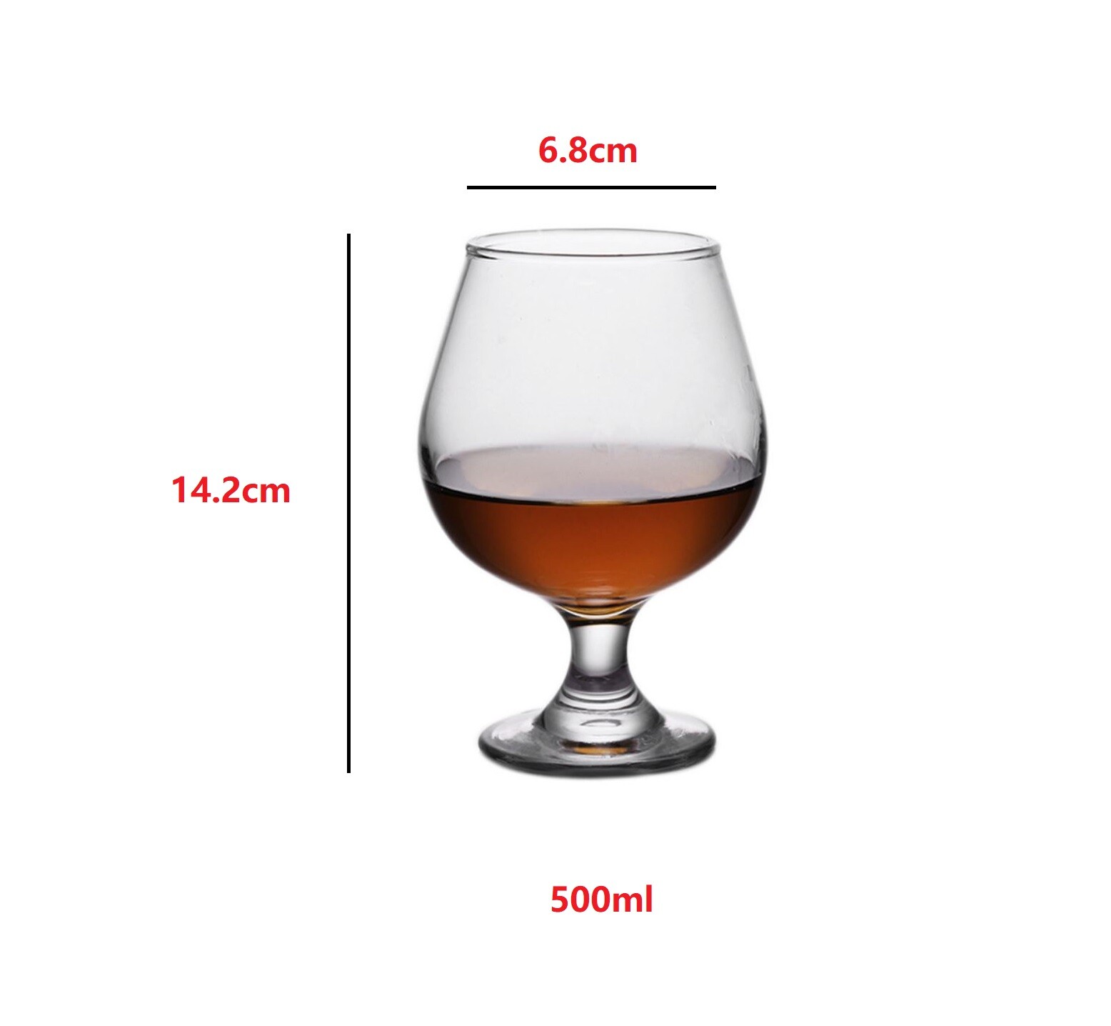 [6x] Large Size Glass Brandy Cup Cognac Snifter Water Cup Tea Mug ...