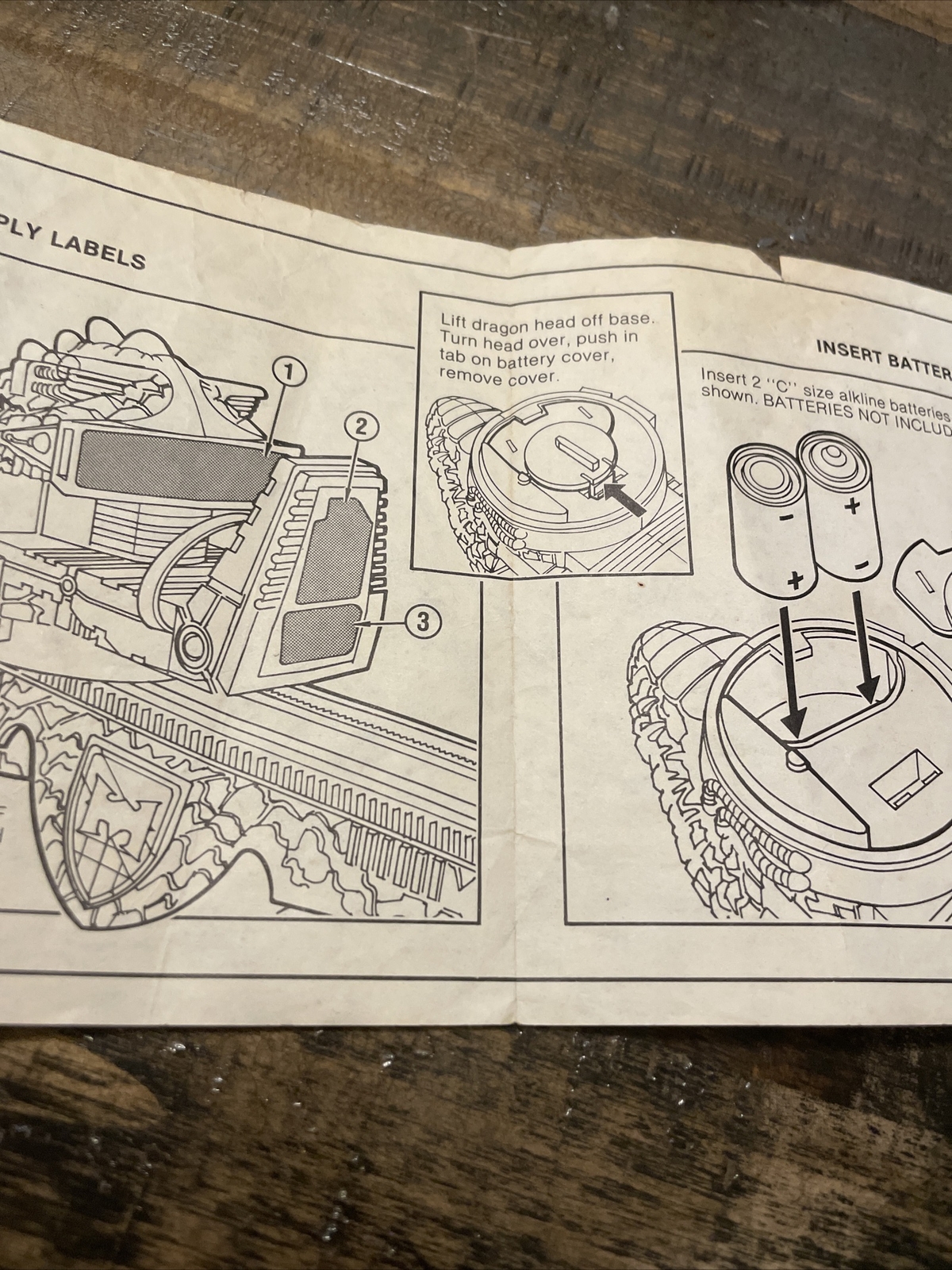 Vintage 1983 MOTU He-Man DRAGON WALKER Vehicle Playset INSTRUCTION ...
