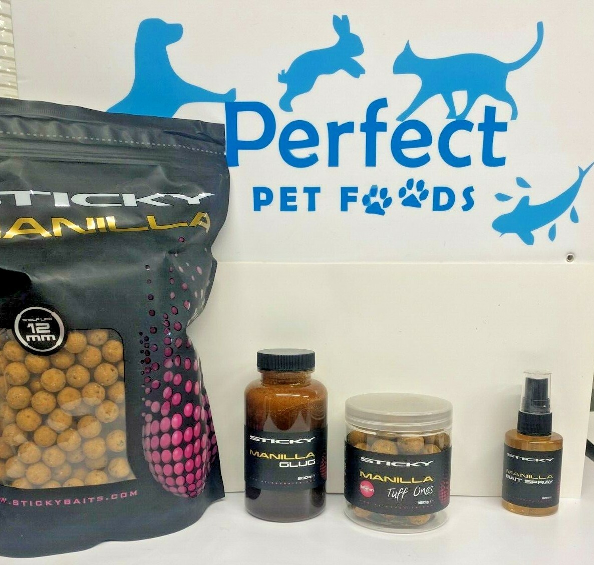 Sticky Baits Bundle, Boilie 12mm, Hook Baits Glug & Spray Krill Manila ...