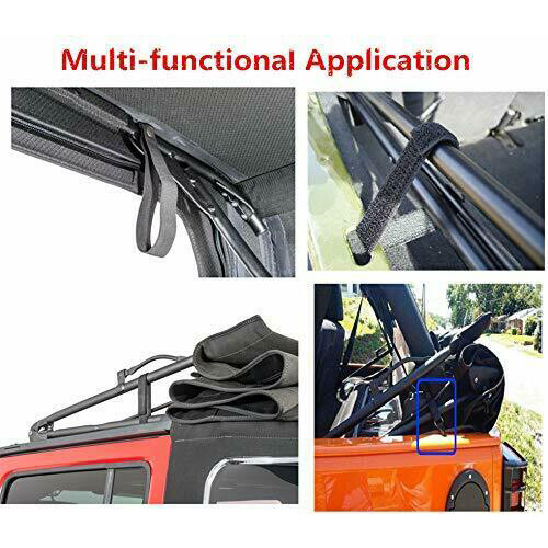 1set Soft Top Roll-up Rear Window Strap Kit Fit for Jeep Wrangler JL JK ...