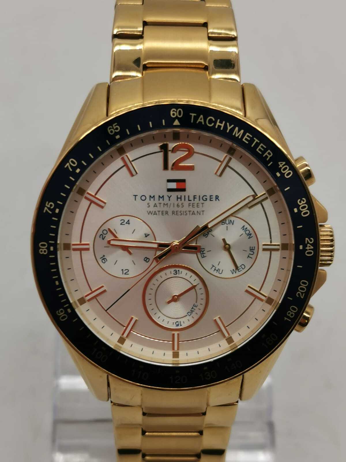 Tommy Hilfiger 1791121 47.55mm Golden Stainless Steel Case and Strap ...