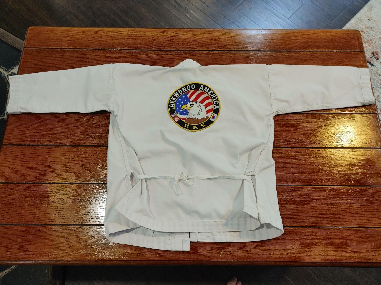 FUJI "Taekwondo America" Embroidered Youth White Karate Uniform Robe ...