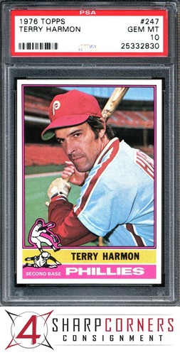 1976 TOPPS #247 TERRY HARMON PHILLIES PSA 10 SET BREAK | eBay