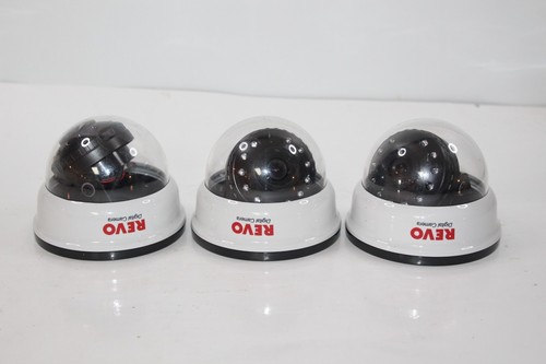 Lot of 3 Revo Model #RCDY12-1 Indoor CCD Color Dome Security Camera ...