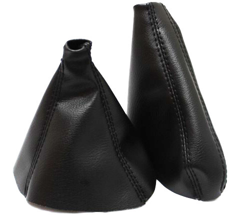 Black Leather Synthetic Manual Shift & E-Brake Boot SET For 92-99 BMW ...