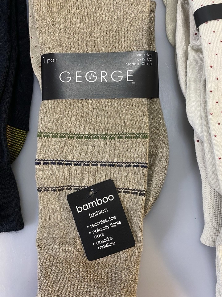 NWT Assorted Mens George Dress Socks 9 Pair Size 6-12.5 | eBay