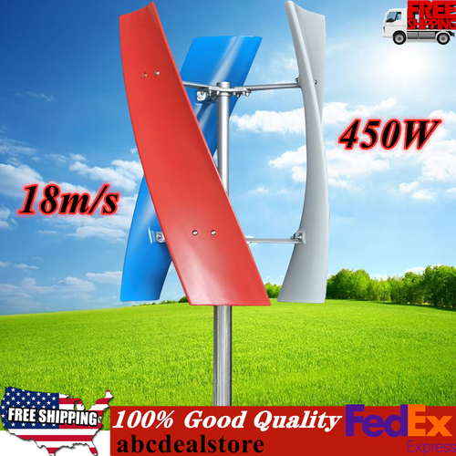 3-Blade Wind Turbine Generator Vertical Wind Power Device w/ Controller ...