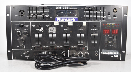 Numark DM-1235 4-Channel DJ Mixer Beatkeeper Preamp EQ Read Description ...