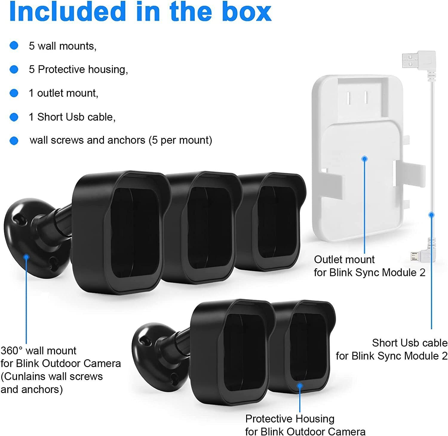 All New Blink Outdoor Camera Mount Bracket 3 Pack Full Weather Proof ...