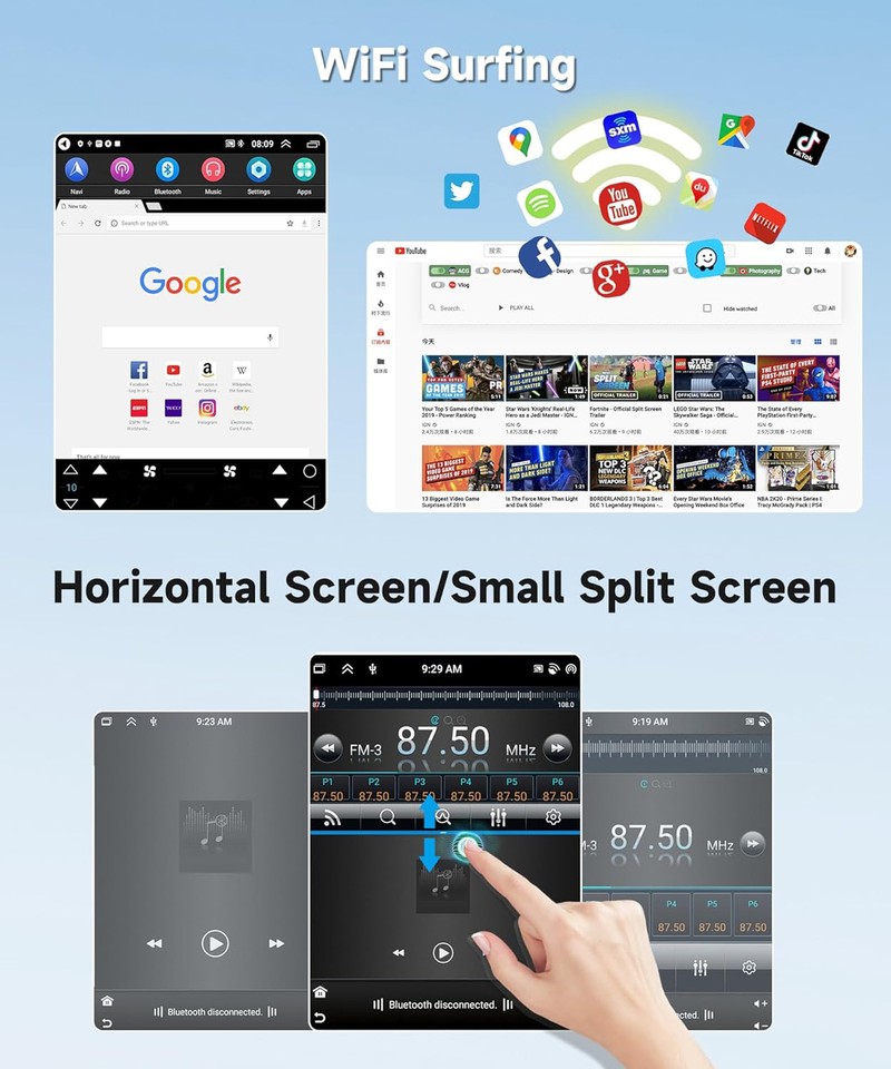 For Ford Edge 2015-2018 navigation Carplay Stereo Radio bluetooth tesla ...
