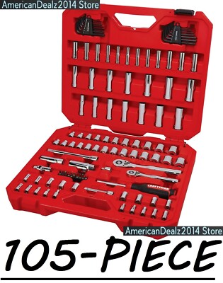 105 Piece - Craftsman SAE/Metric Polished Chrome Mechanics Tool Set ...