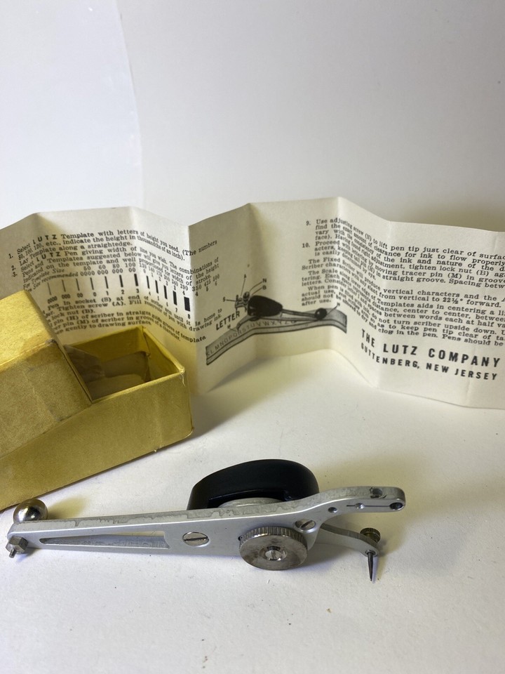 Scriber Drafting Lettering Tool Lutz Vintage W/ Original Box | eBay