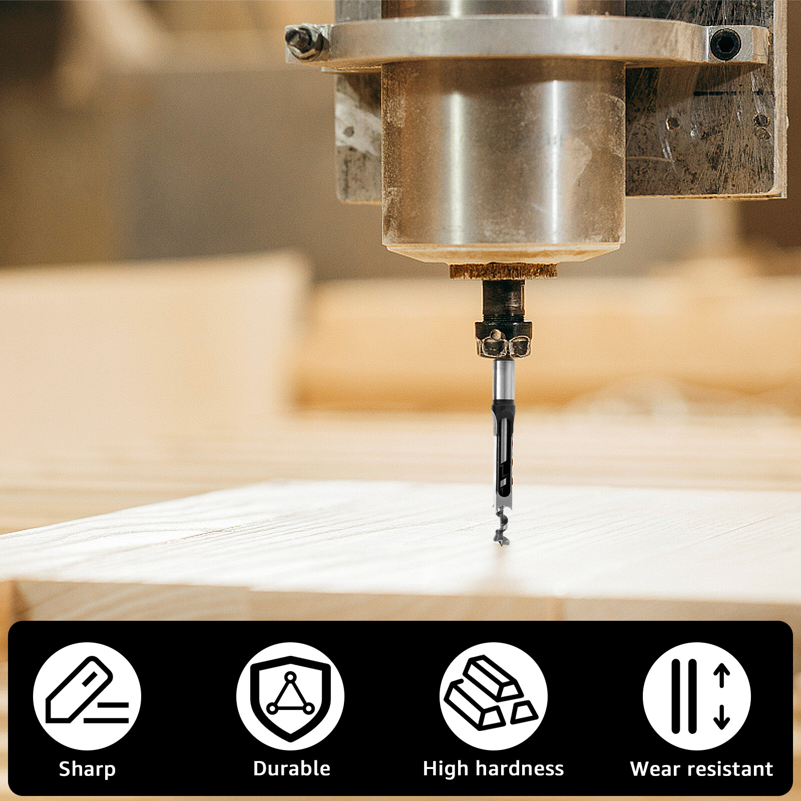 7Pcs Square Hole Drill Bits Set Mortising Chisel Drill Bit Woodworking ...