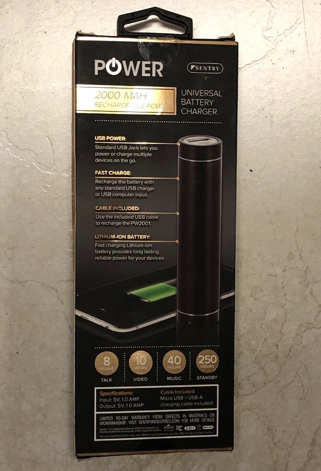 Sentry 2000MAH Power Bank PW2001 Black New | eBay